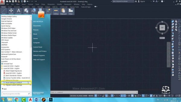 Reset Settings در اتوکد | نحوه ریست کردن و بازگشت به تنظیمات اولیه در اتوکد